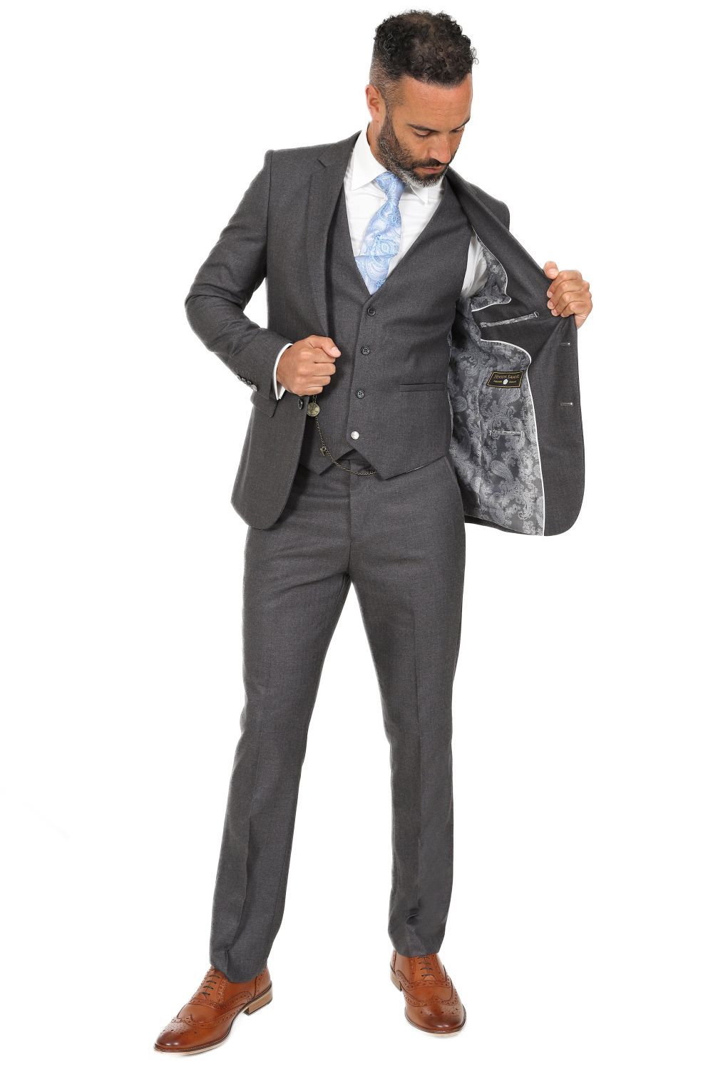 Jenson Samuel Alnwick grey Three Piece Suit