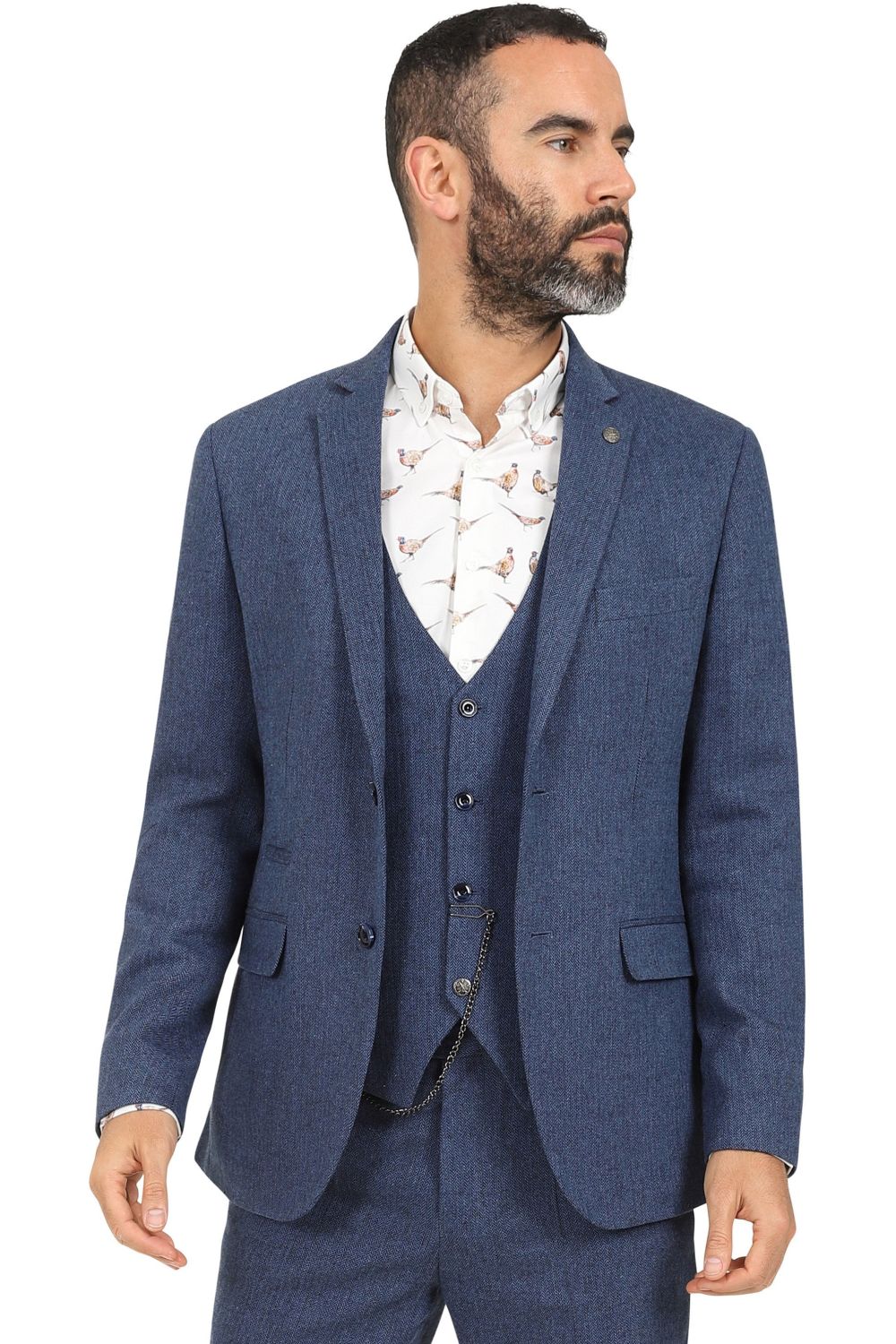 Jenson Samuel Lincoln Blue Herringbone Jacket